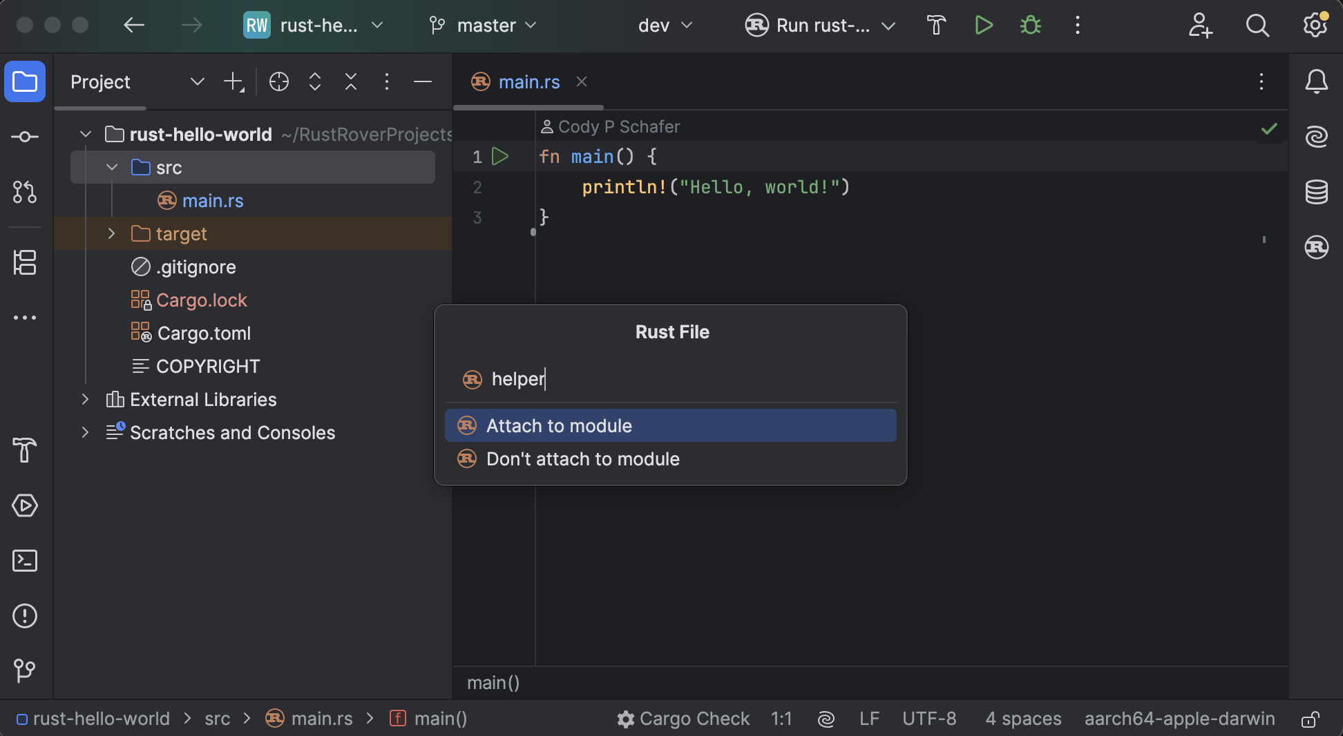 将新项添加到 Cargo 项目中 | RustRover 文档