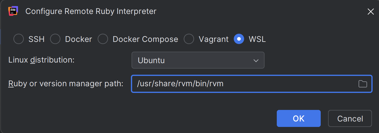 Configure a Ruby interpreter | RubyMine Documentation