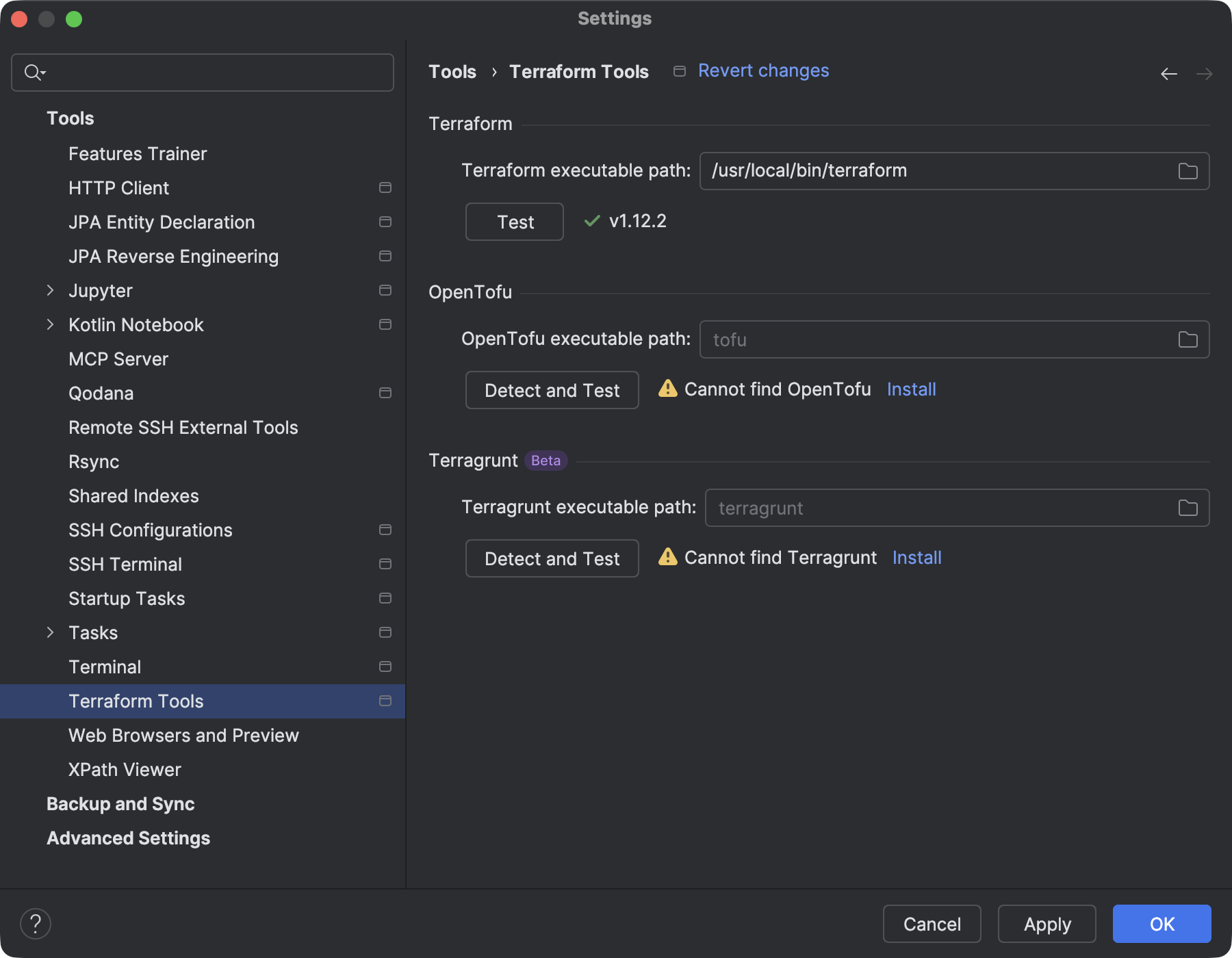 Terraform | IntelliJ IDEA Documentation