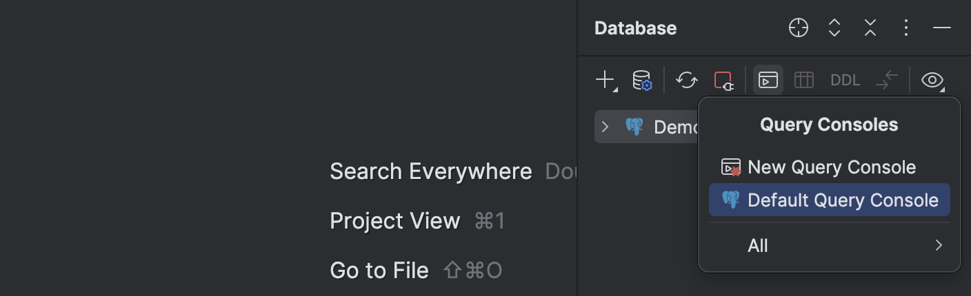 Quick start with database functionality | PyCharm Documentation