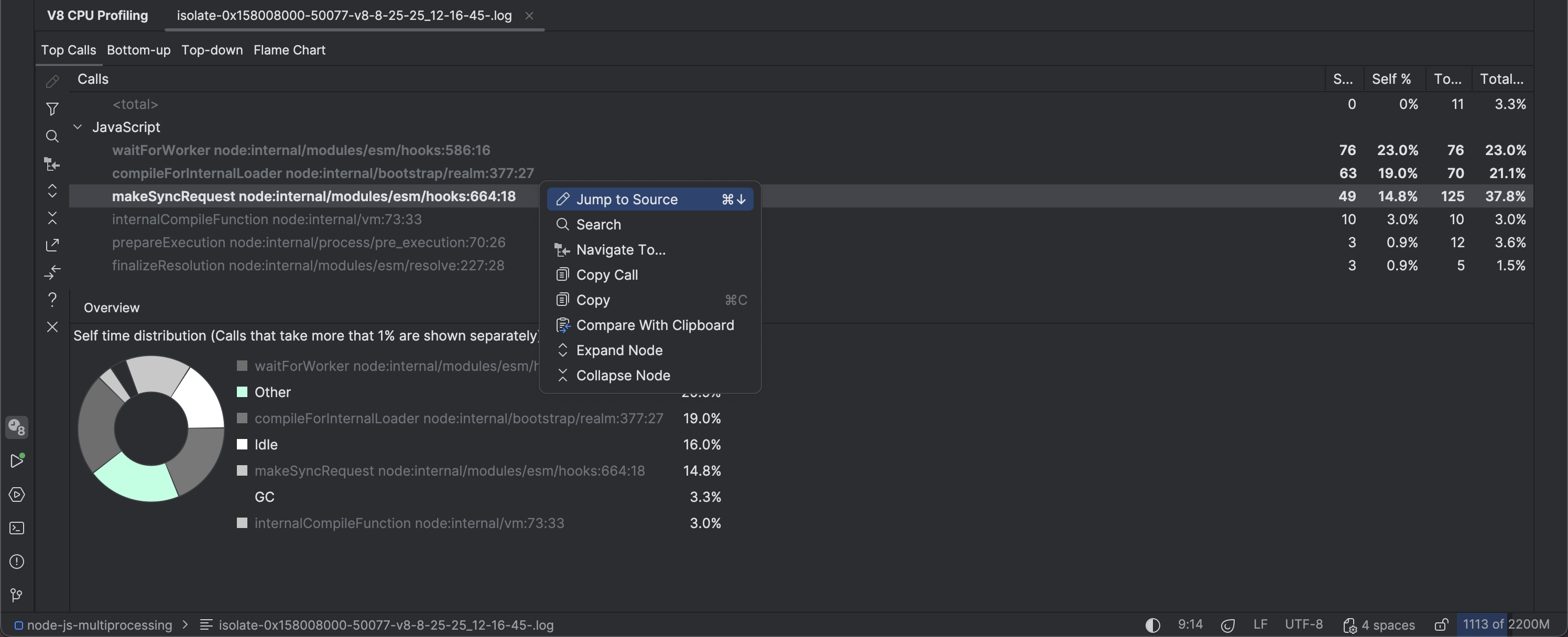 V8 CPU 和内存分析 | PyCharm 文档
