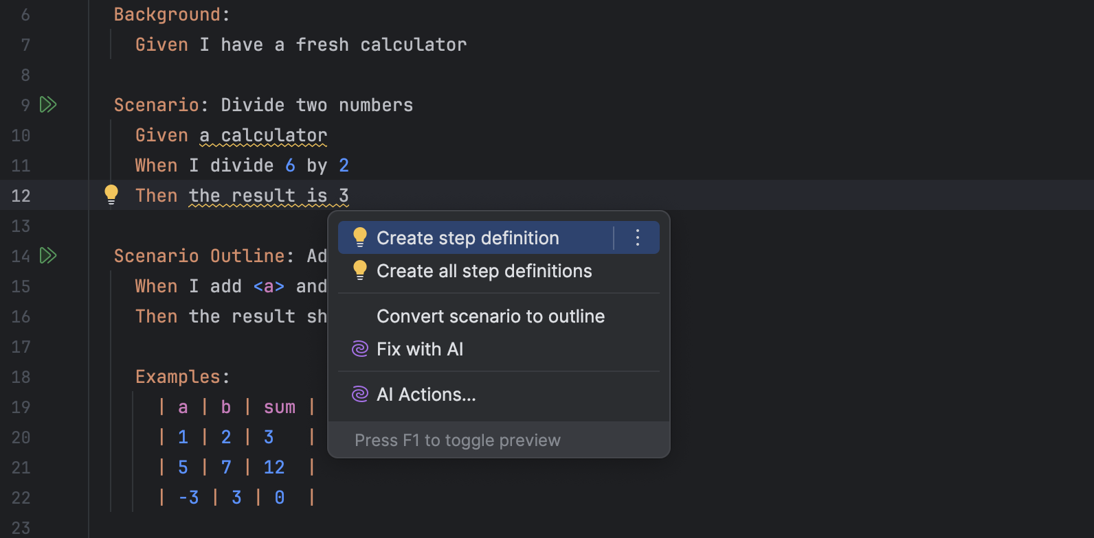Cucumber.js | IntelliJ IDEA Documentation