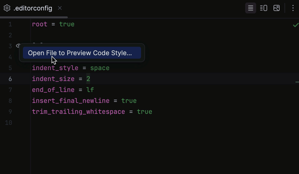 EditorConfig | WebStorm ドキュメント