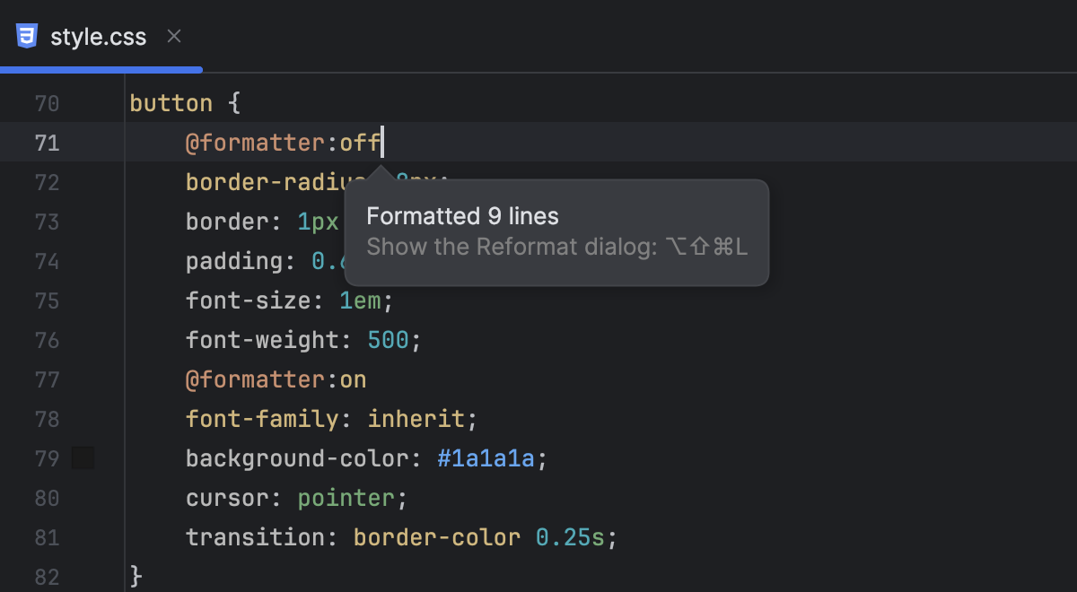 Reformat Code Webstorm Documentation