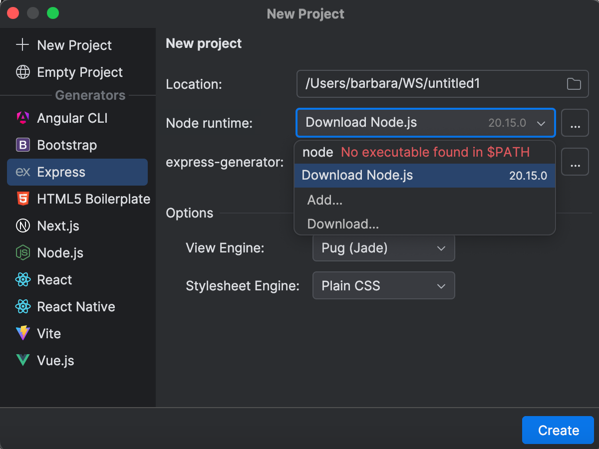 Node.js | WebStorm 文档