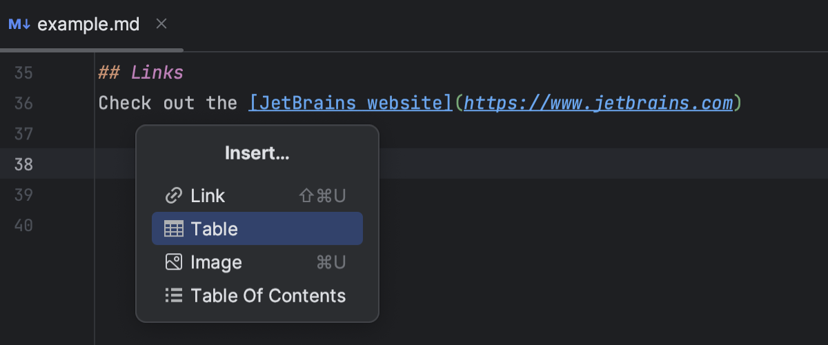 Markdown | WebStorm 文档
