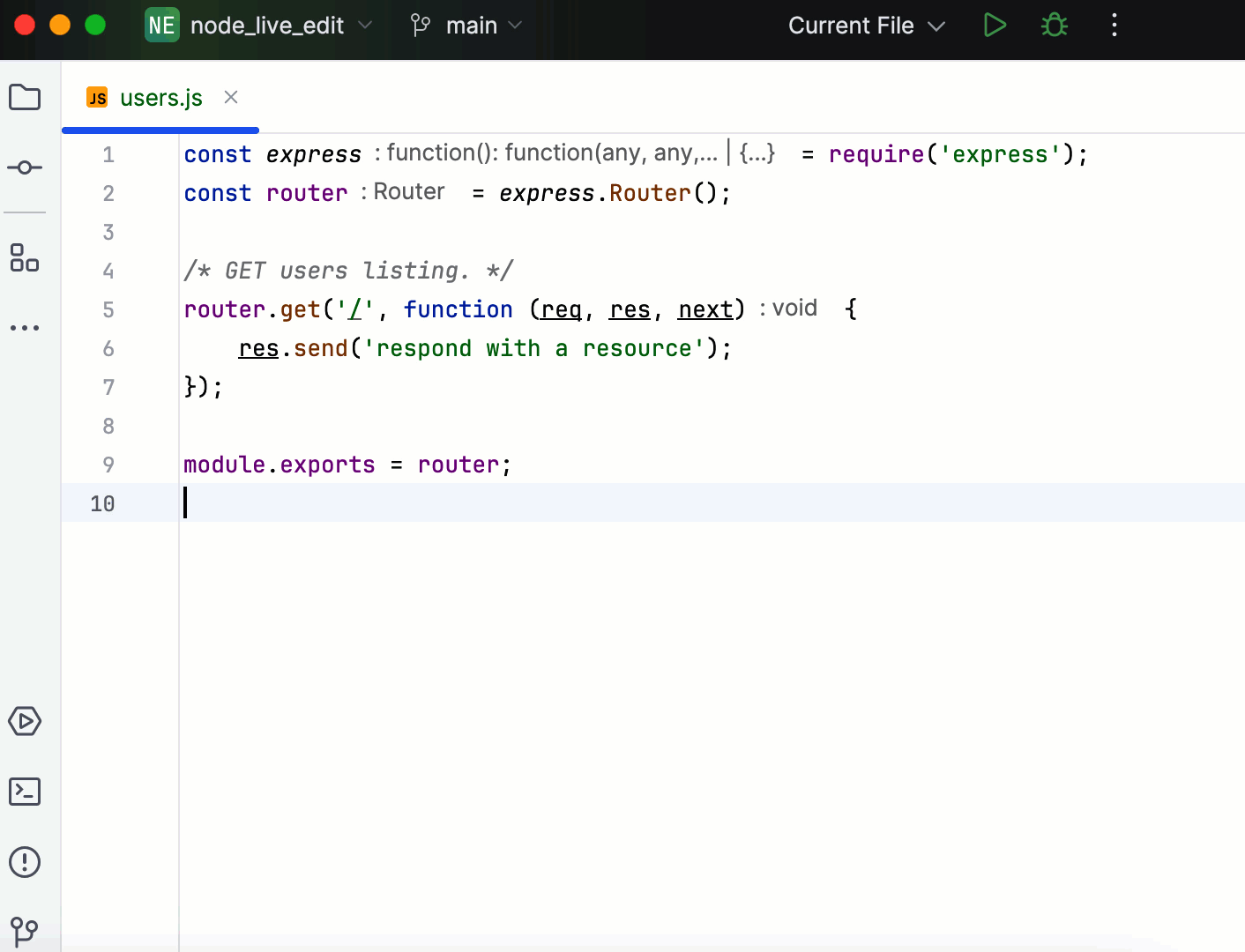 运行与调试 Node.js | PyCharm 文档