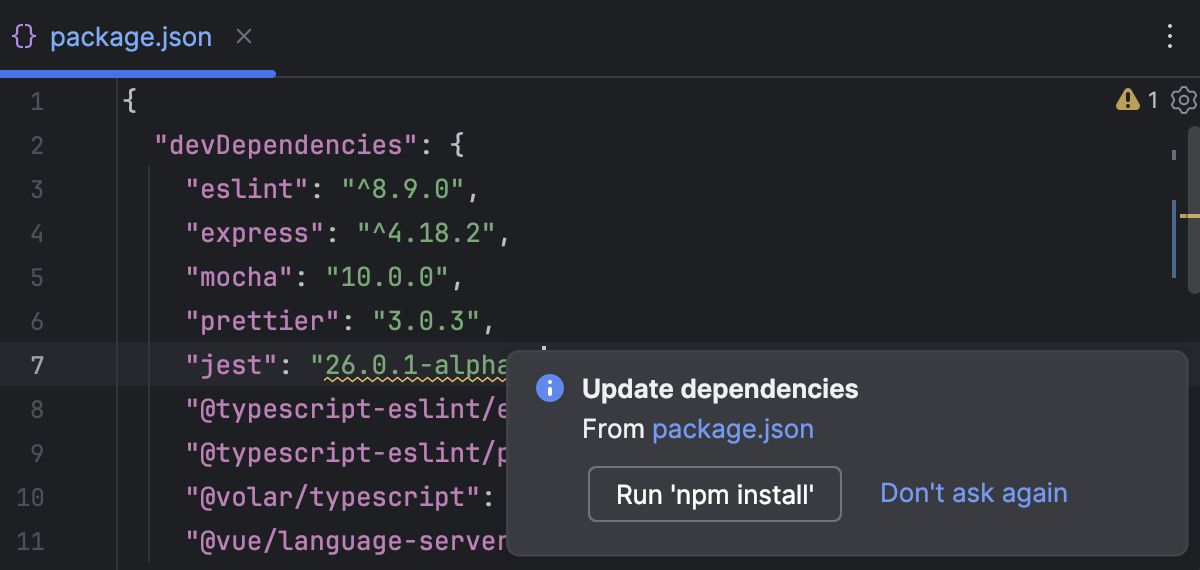 npm, pnpm, and Yarn | WebStorm Documentation