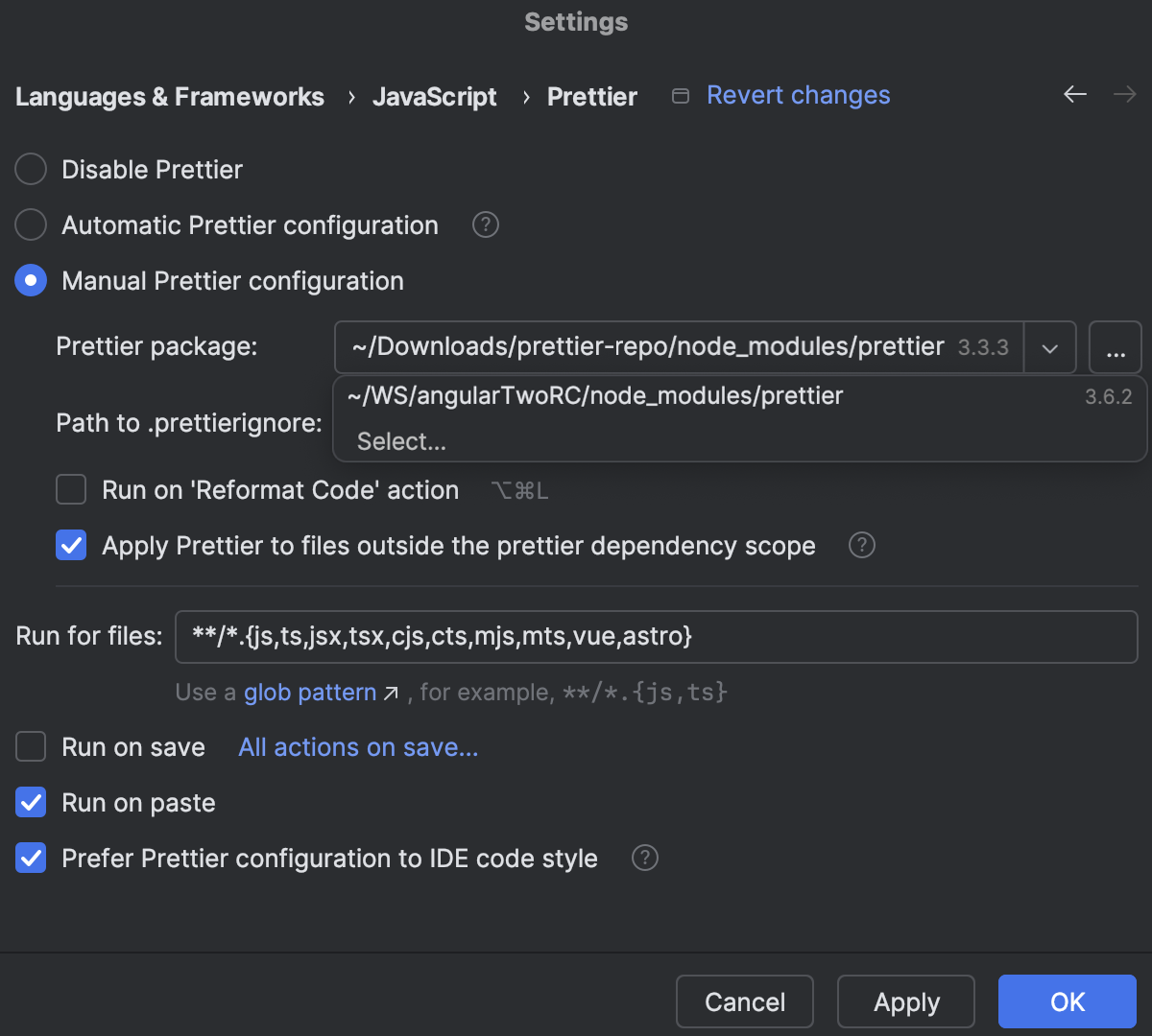 Prettier | PyCharm Documentation