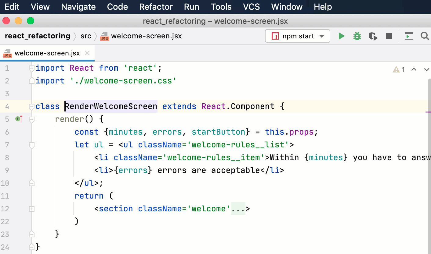 React | WebStorm 文档