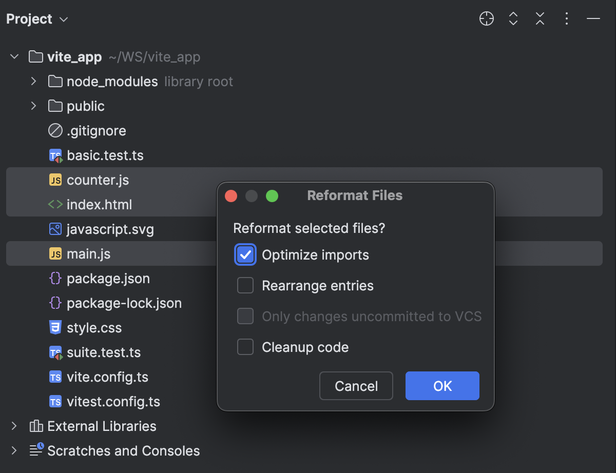 Reformat Code Webstorm Documentation
