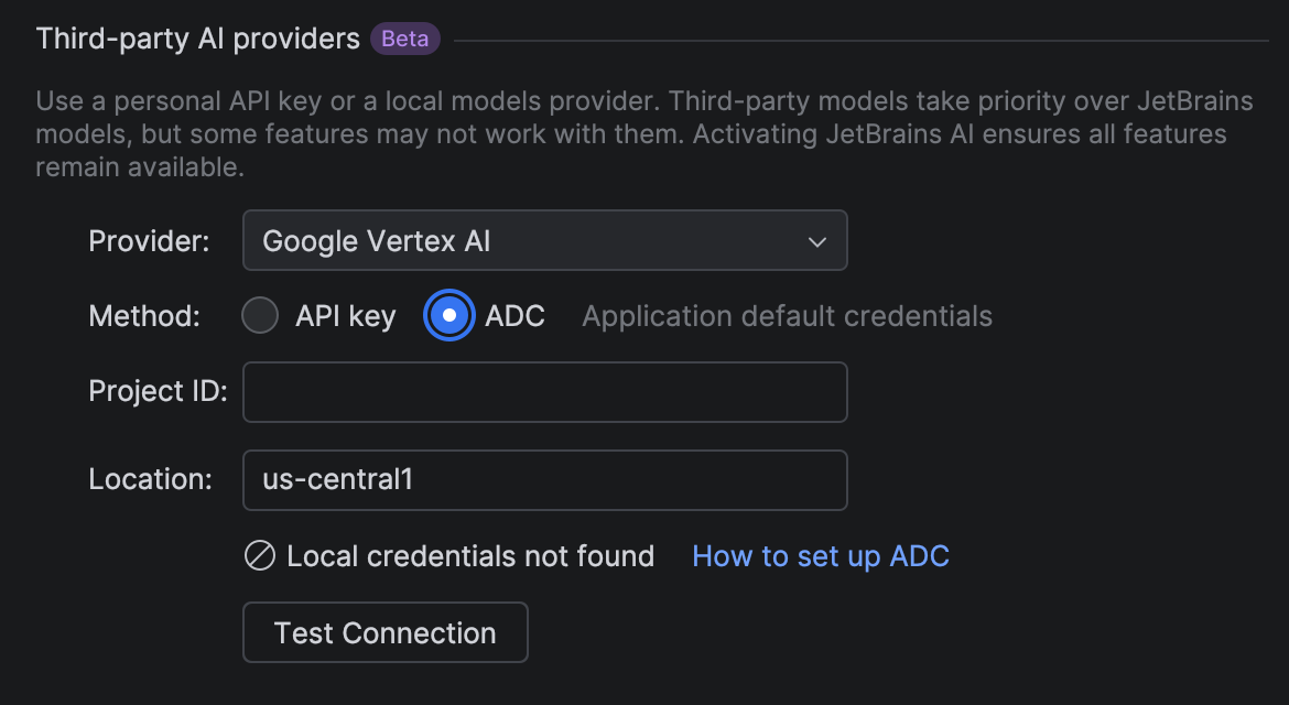 Use third-party and local models | AI Assistant Documentation