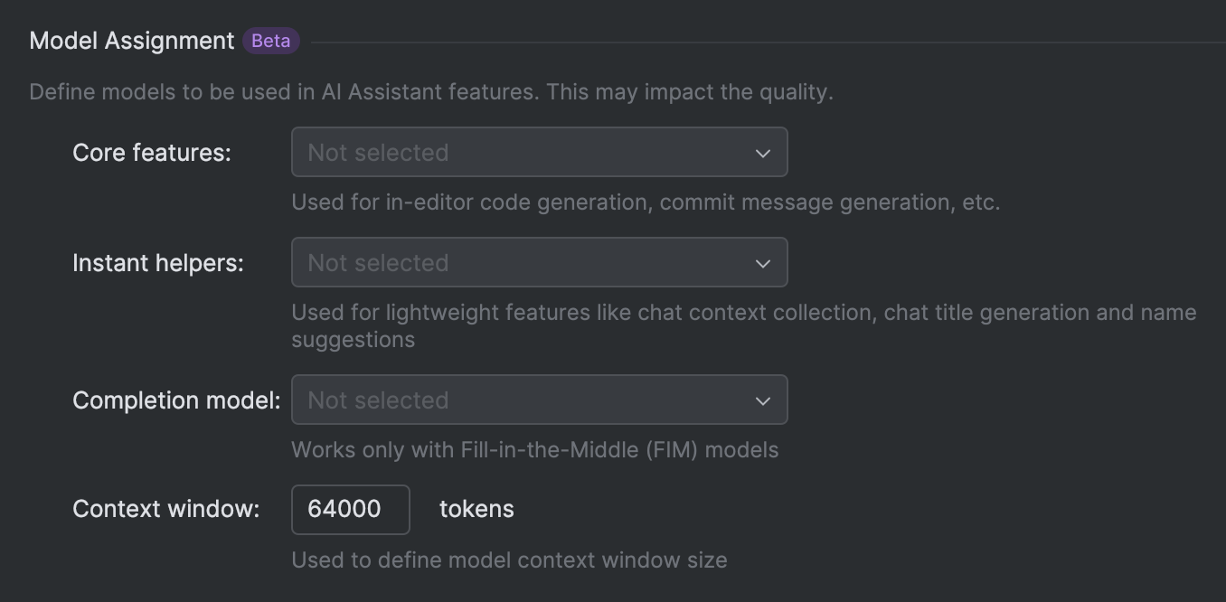 Use third-party and local models | AI Assistant Documentation