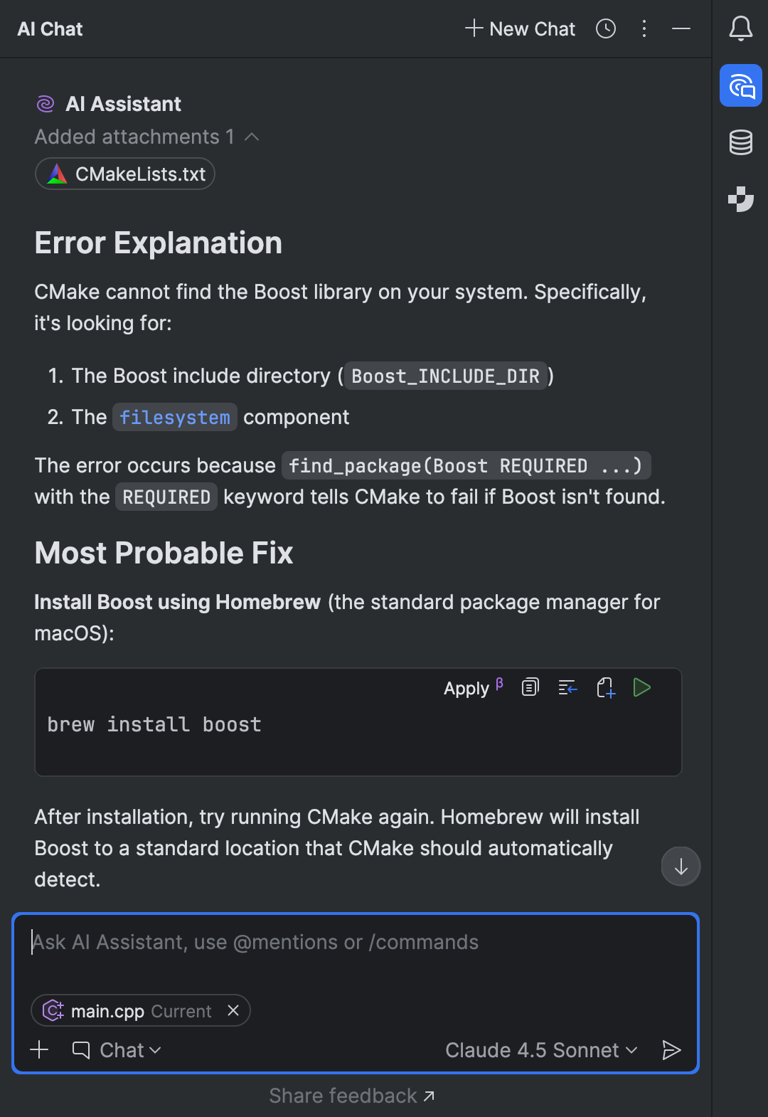 Explain code with AI | AI Assistant Documentation