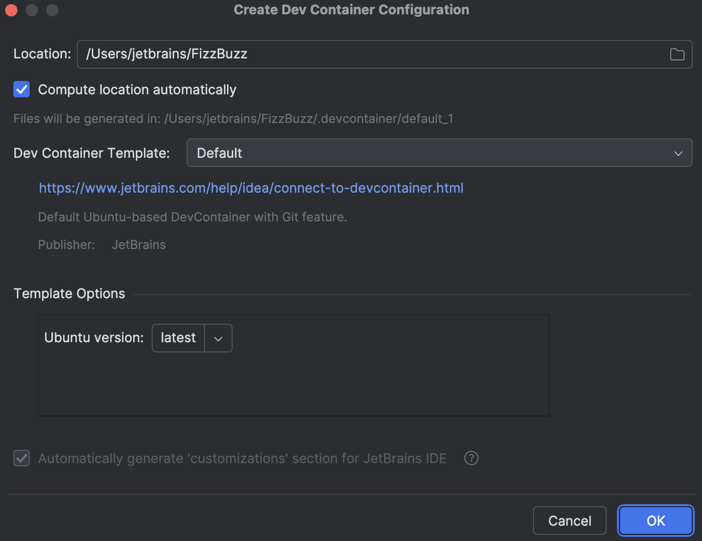 Start Dev Container from scratch | IntelliJ IDEA Documentation