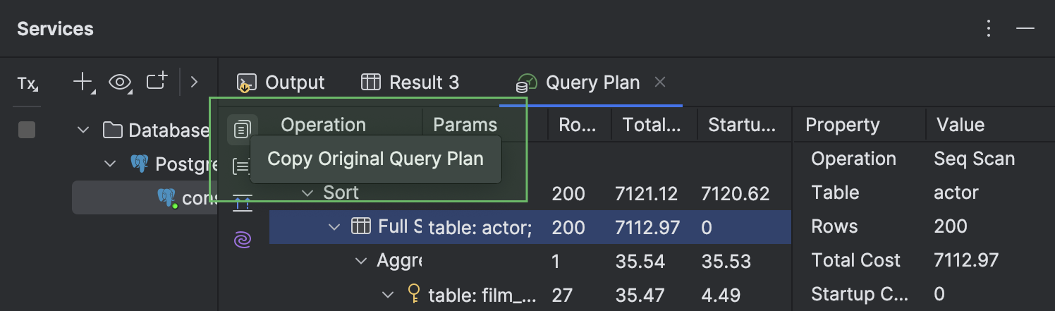 Query execution plan | DataGrip Documentation