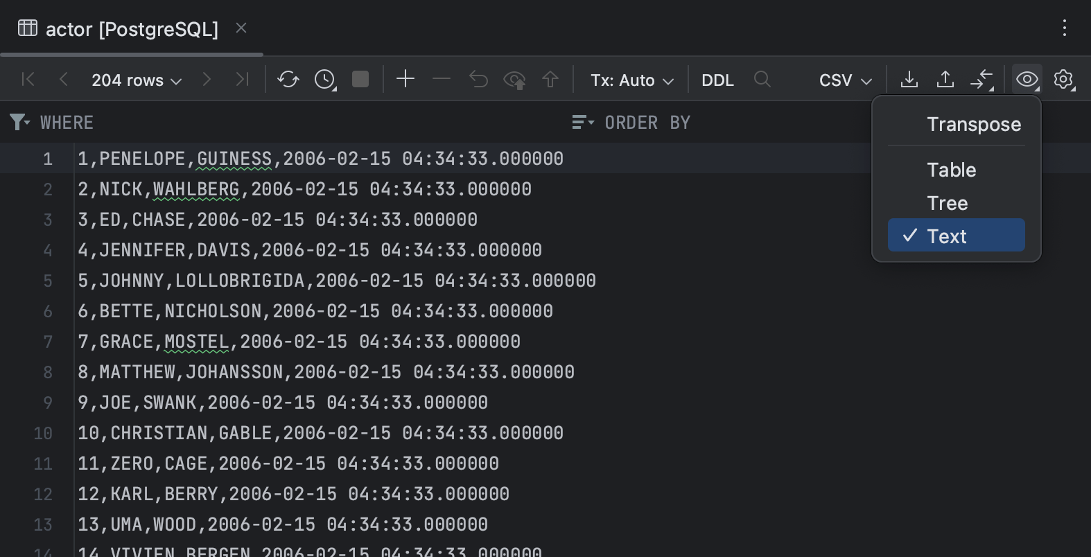 View data | IntelliJ IDEA Documentation