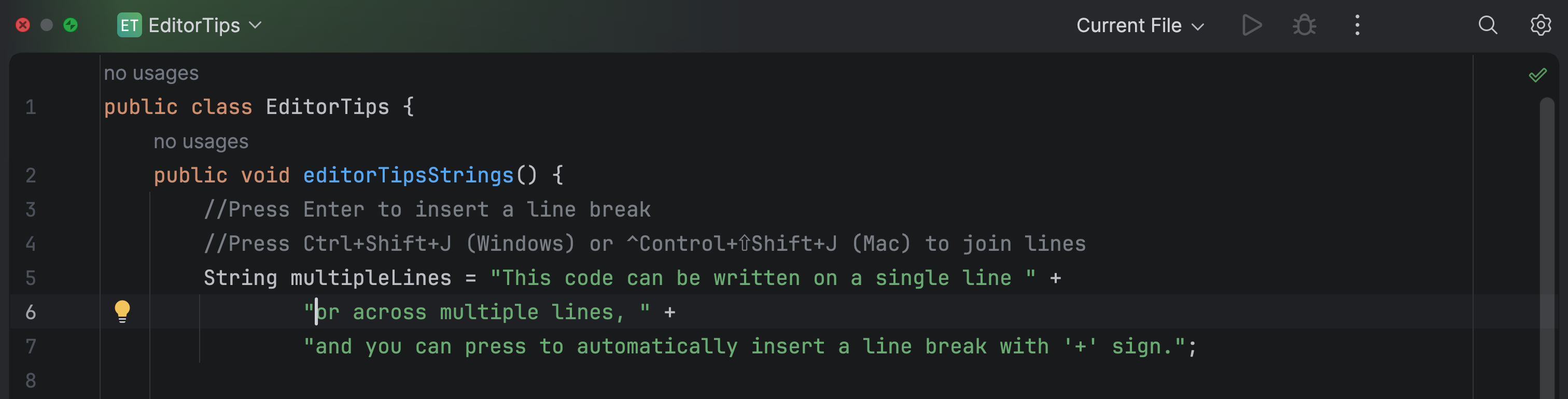 Tutorial: Work with code in the editor | IntelliJ IDEA Documentation