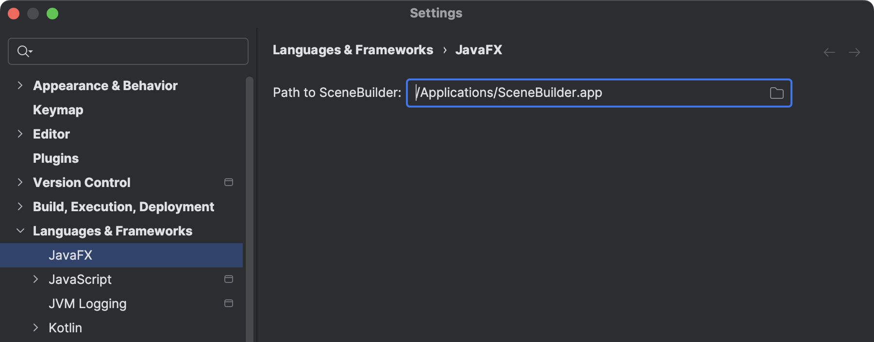Configure JavaFX Scene Builder | IntelliJ IDEA Documentation