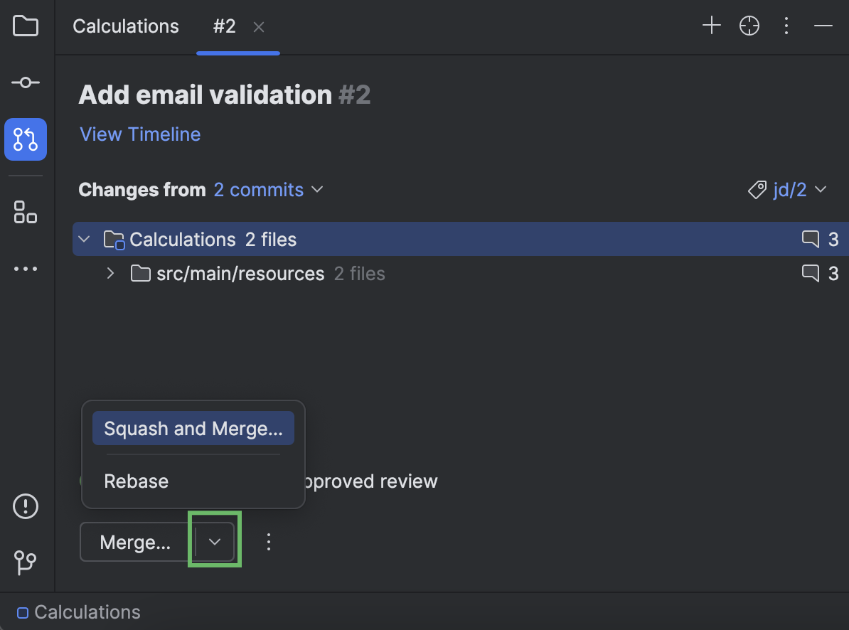Create and merge GitHub pull requests | IntelliJ IDEA Documentation