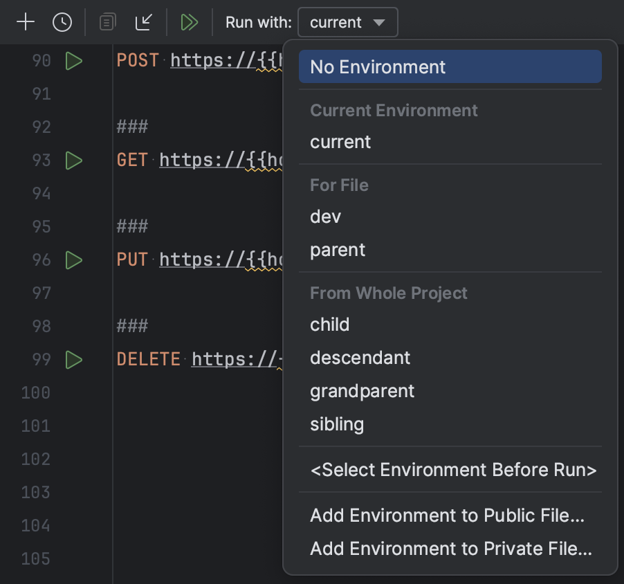 HTTP Client variables | IntelliJ IDEA Documentation