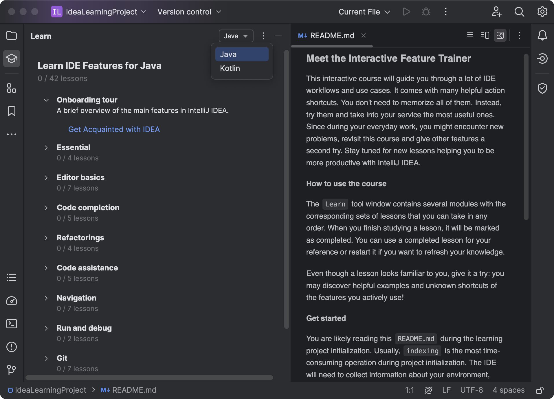 学习 IDE 功能 | IntelliJ IDEA 文档