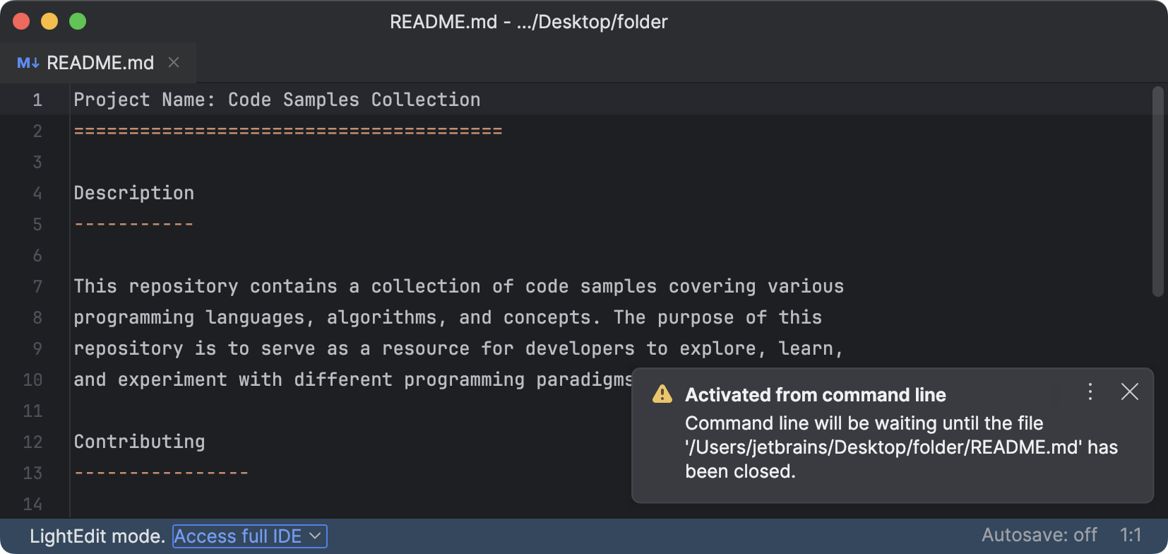 LightEdit 模式 | IntelliJ IDEA 文档