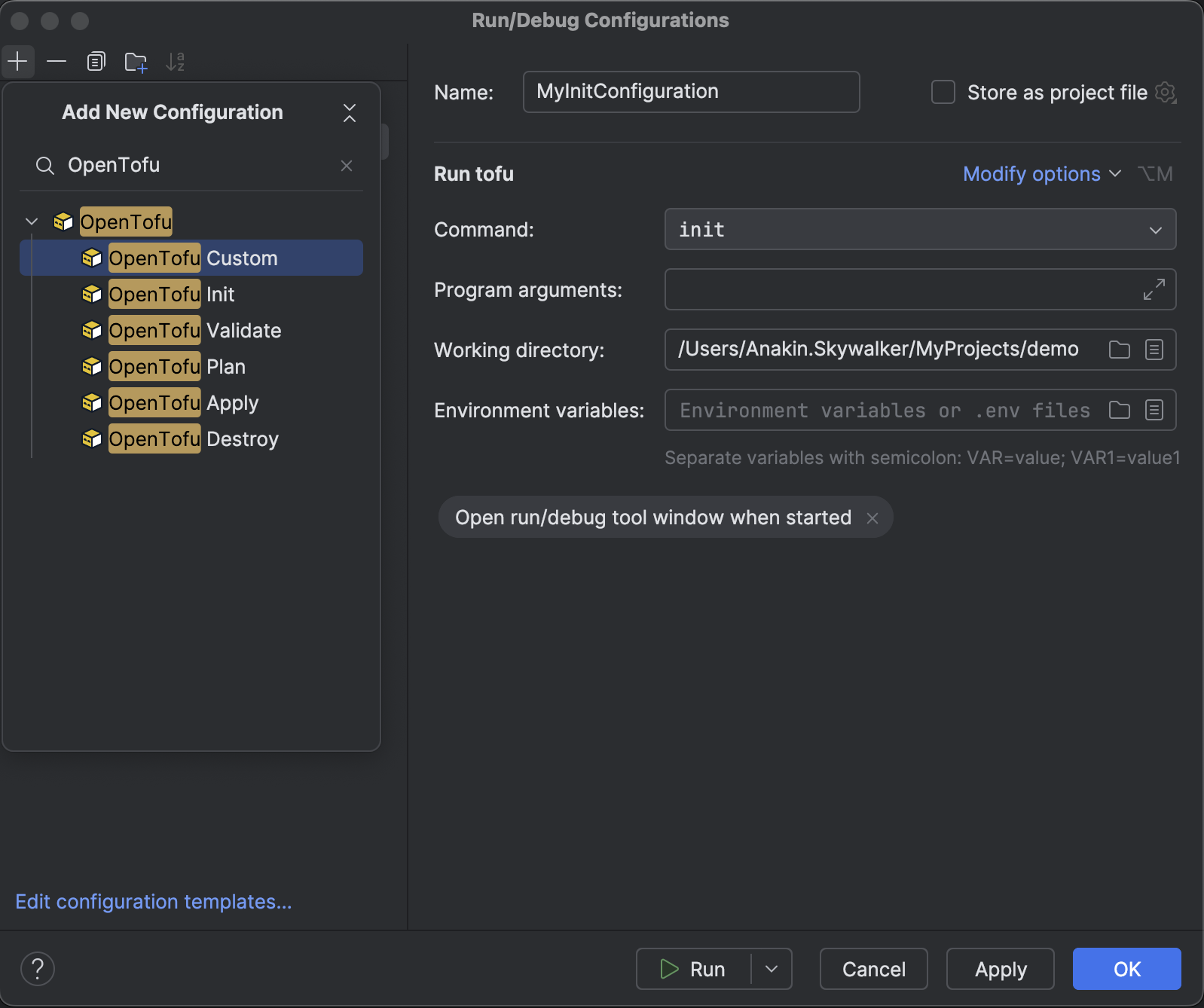 Terraform | IntelliJ IDEA Documentation