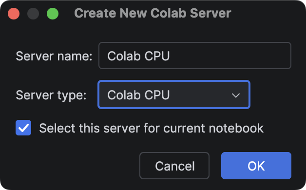 Google Colab support | PyCharm Documentation