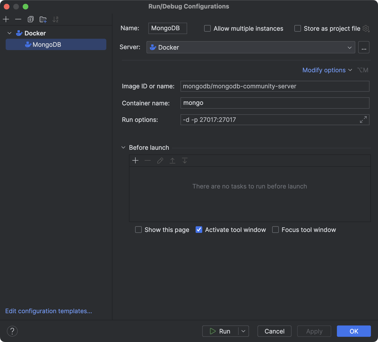 Docker イメージ実行構成 | PyCharm ドキュメント