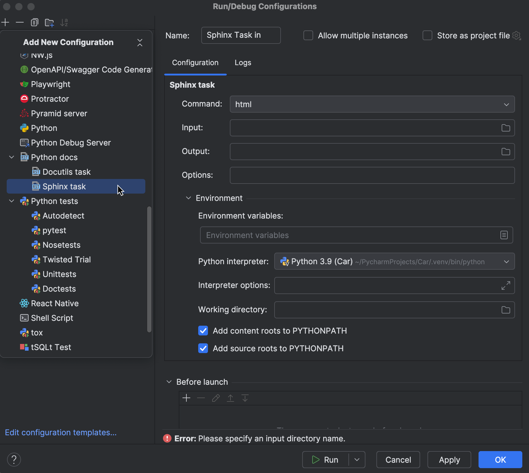 生成参考文档 | PyCharm 文档