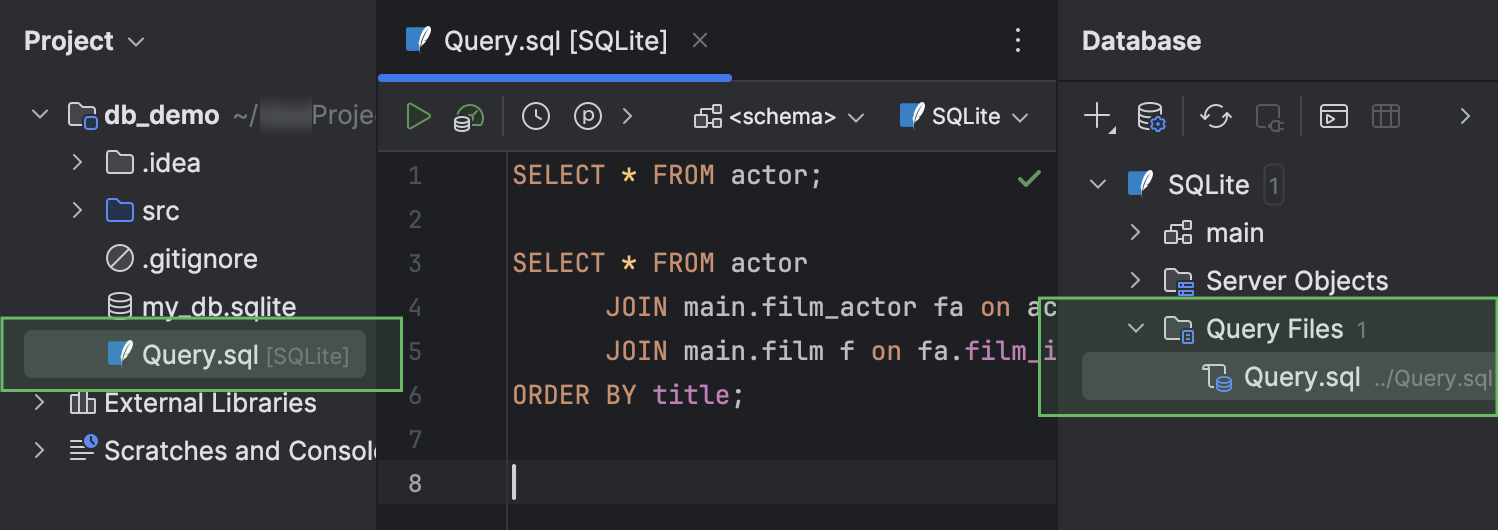 Query files | IntelliJ IDEA Documentation