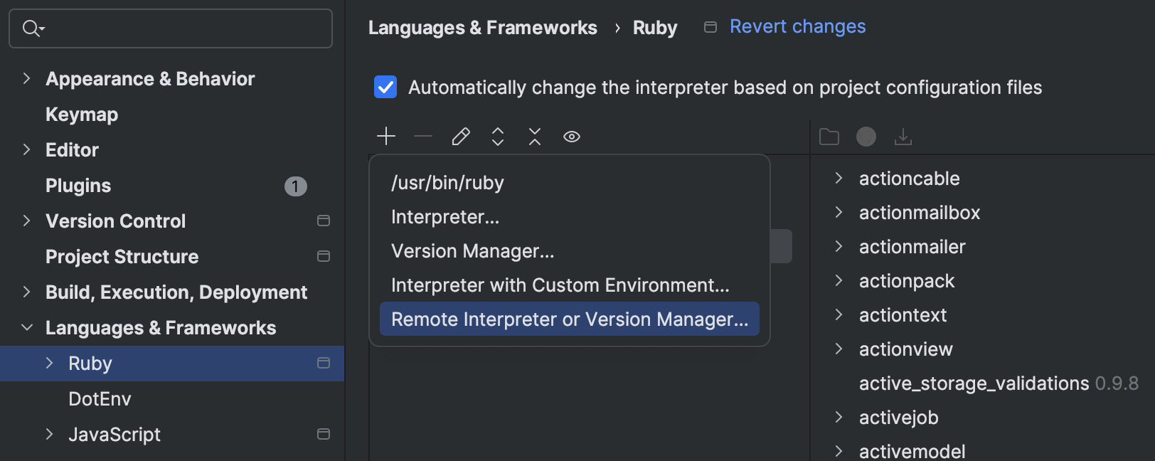 Configure a Ruby interpreter | RubyMine Documentation