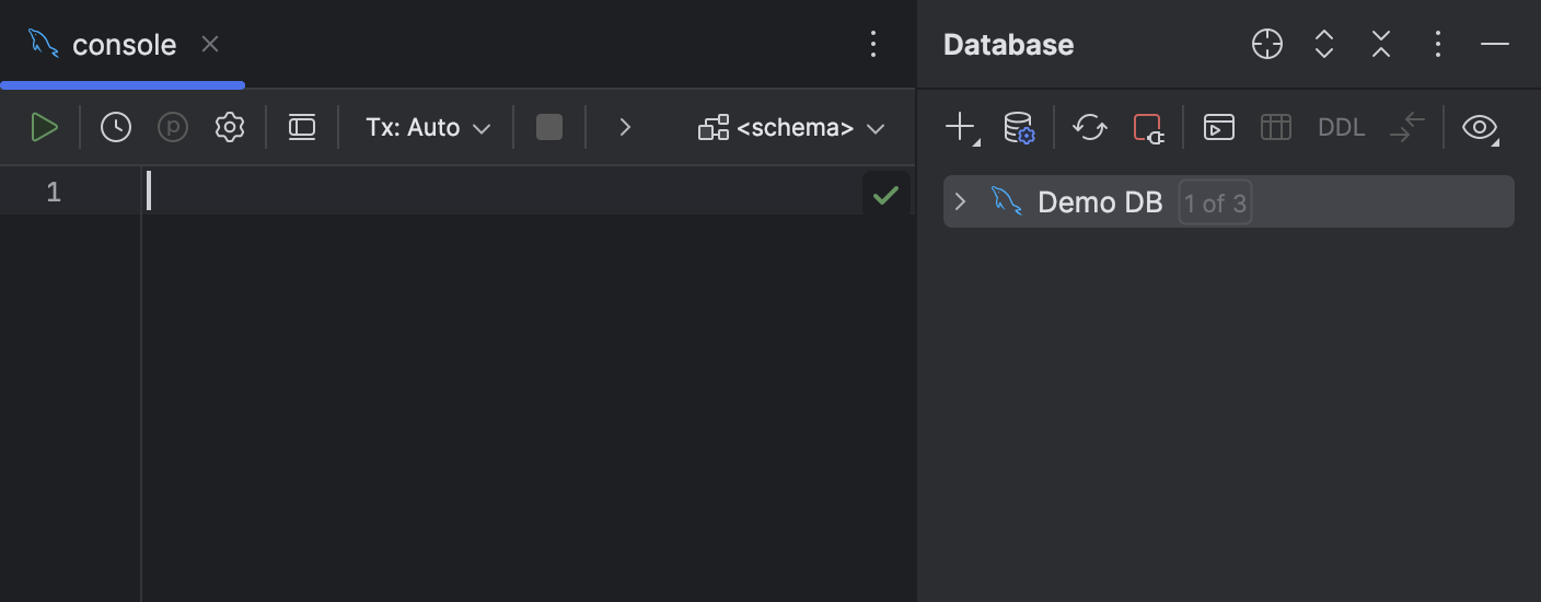 Quick start with database functionality | PyCharm Documentation
