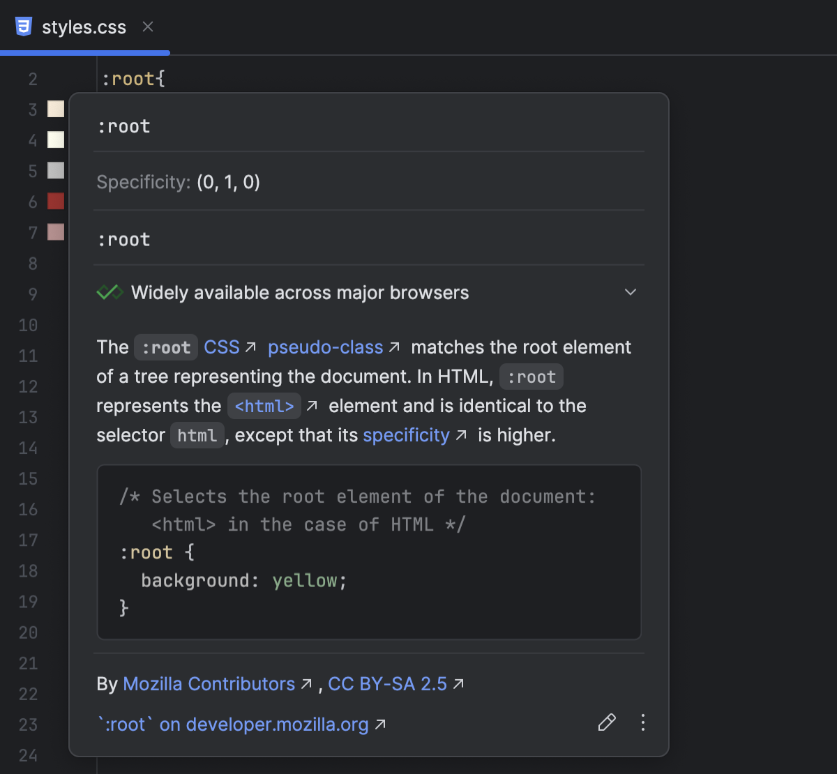 CSS | PyCharm 文档