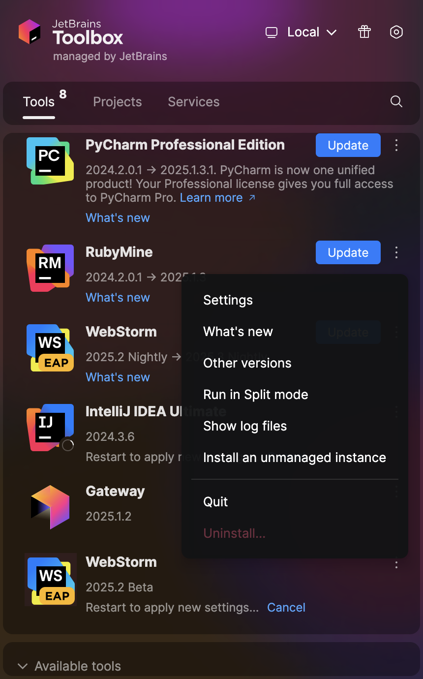 Uninstall WebStorm | WebStorm Documentation