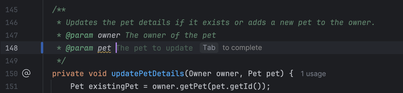 Code completion | AI Assistant Documentation