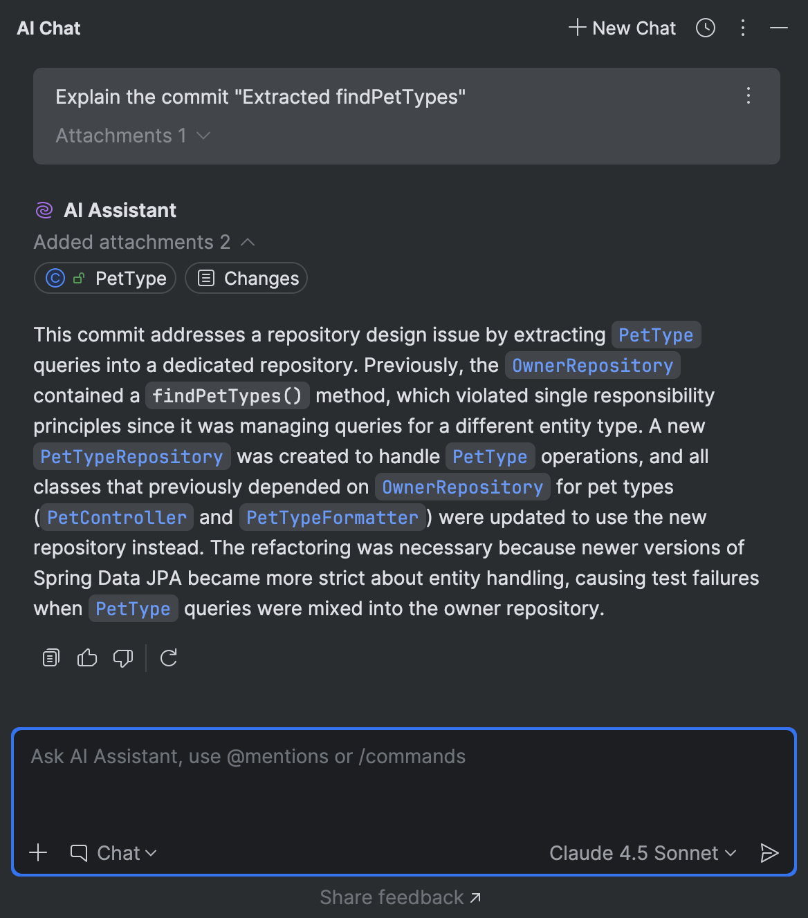 AI in VCS integration | AI Assistant Documentation