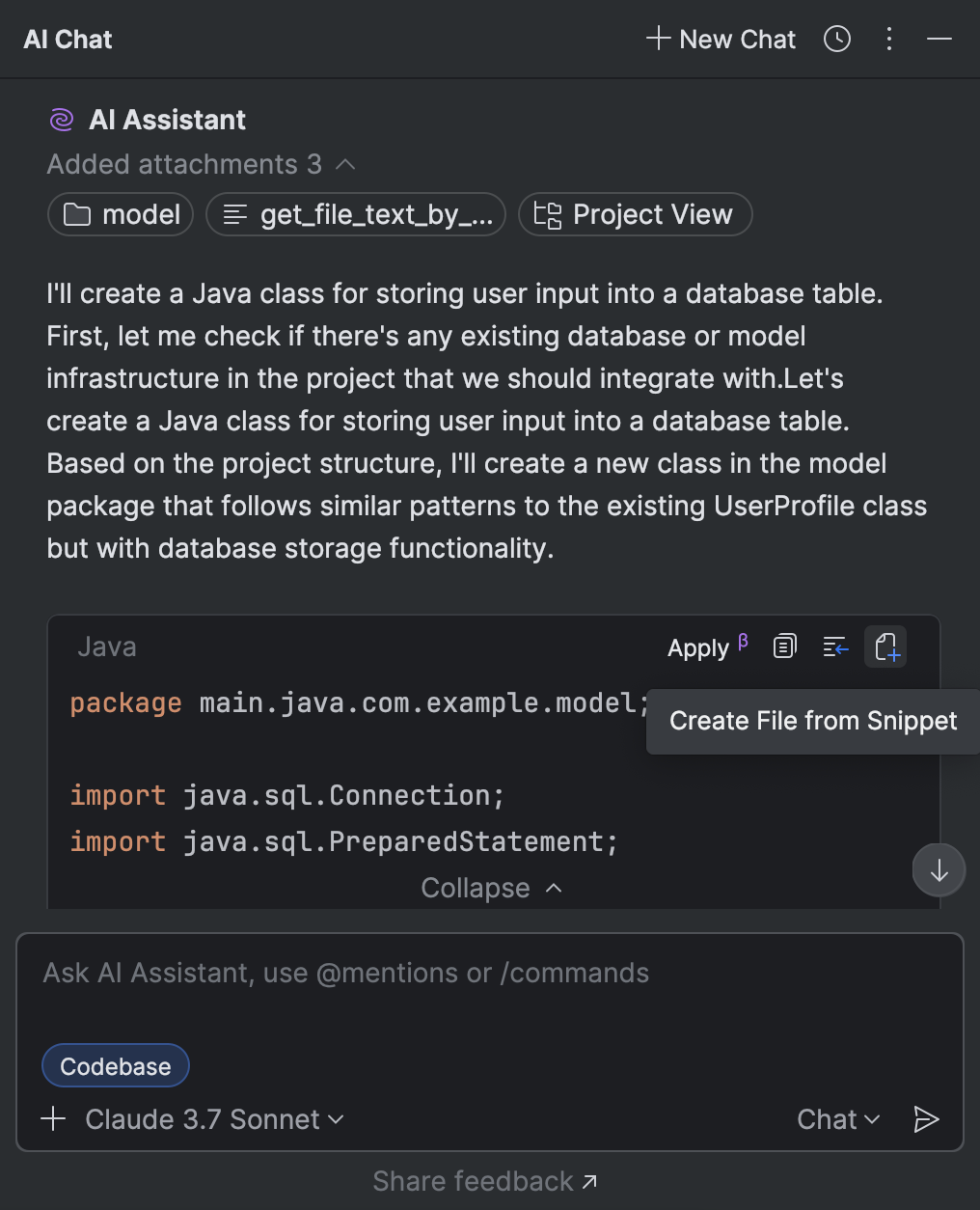 AI chat | AI Assistant Documentation