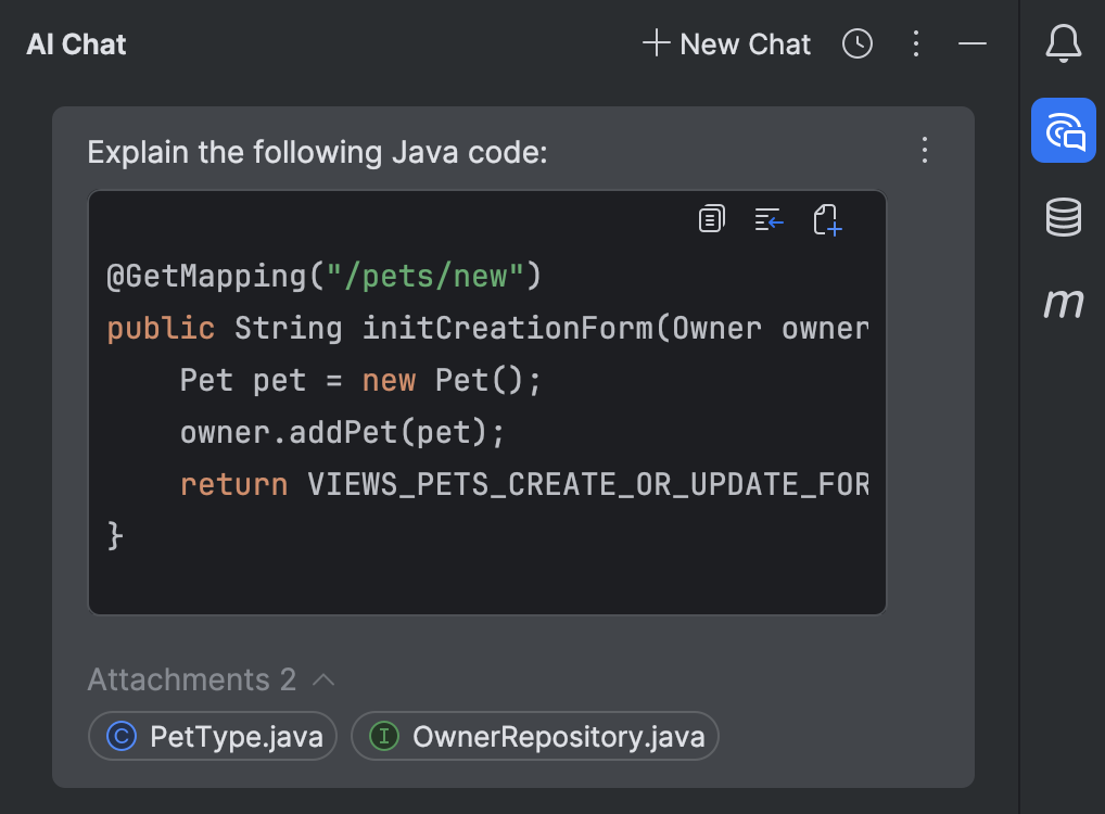 Explain code with AI | AI Assistant Documentation