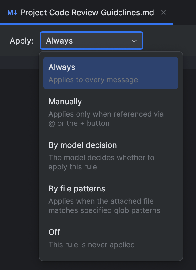 Configure project rules | AI Assistant Documentation