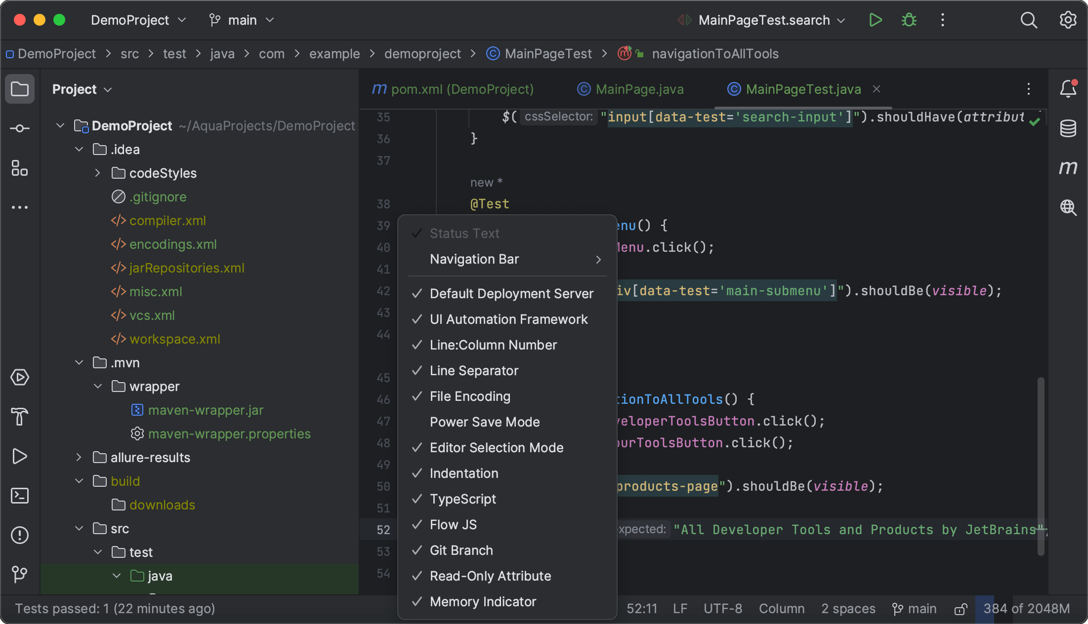 User interface | Aqua Documentation
