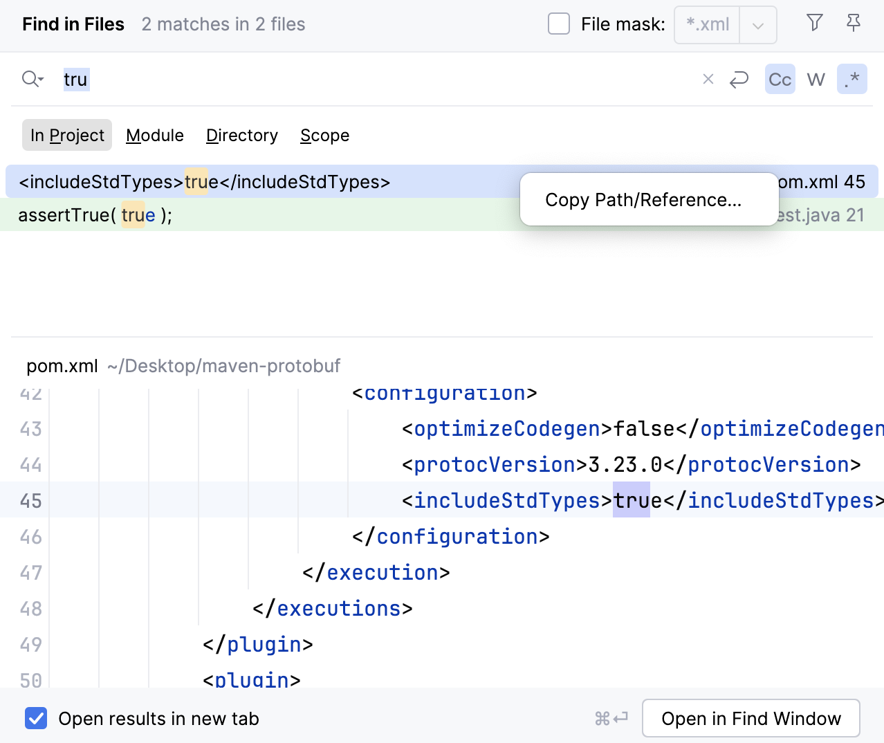 Search and replace a target within a project | Aqua Documentation