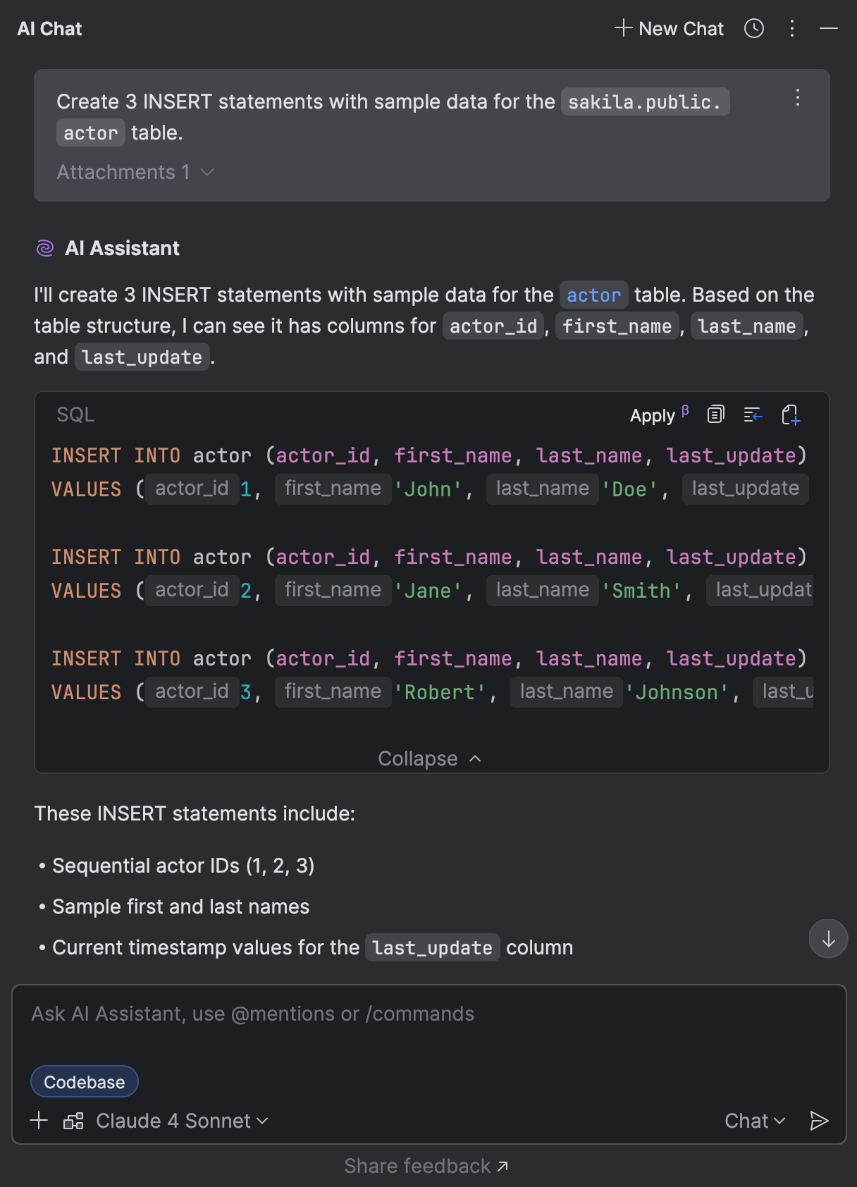 AI chat | AI Assistant Documentation