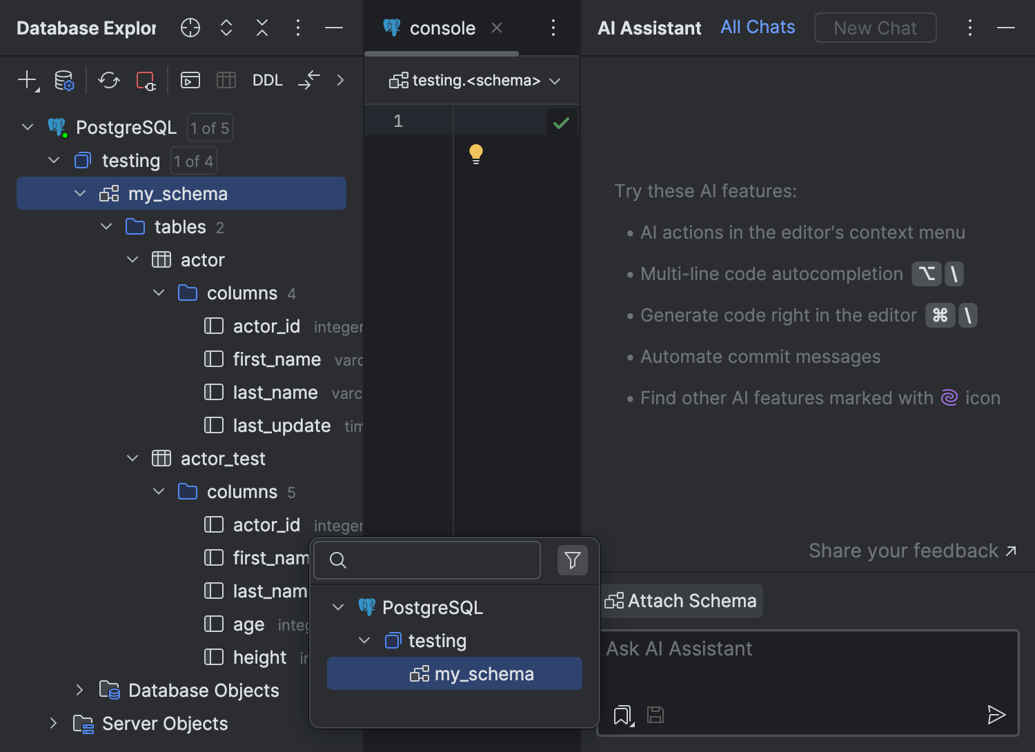 Use AI Assistant in DataGrip | AI Assistant Documentation