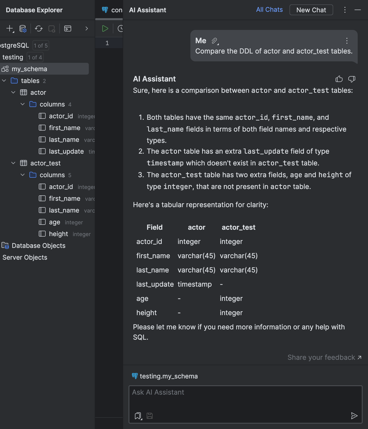 Use AI Assistant in DataGrip | AI Assistant Documentation