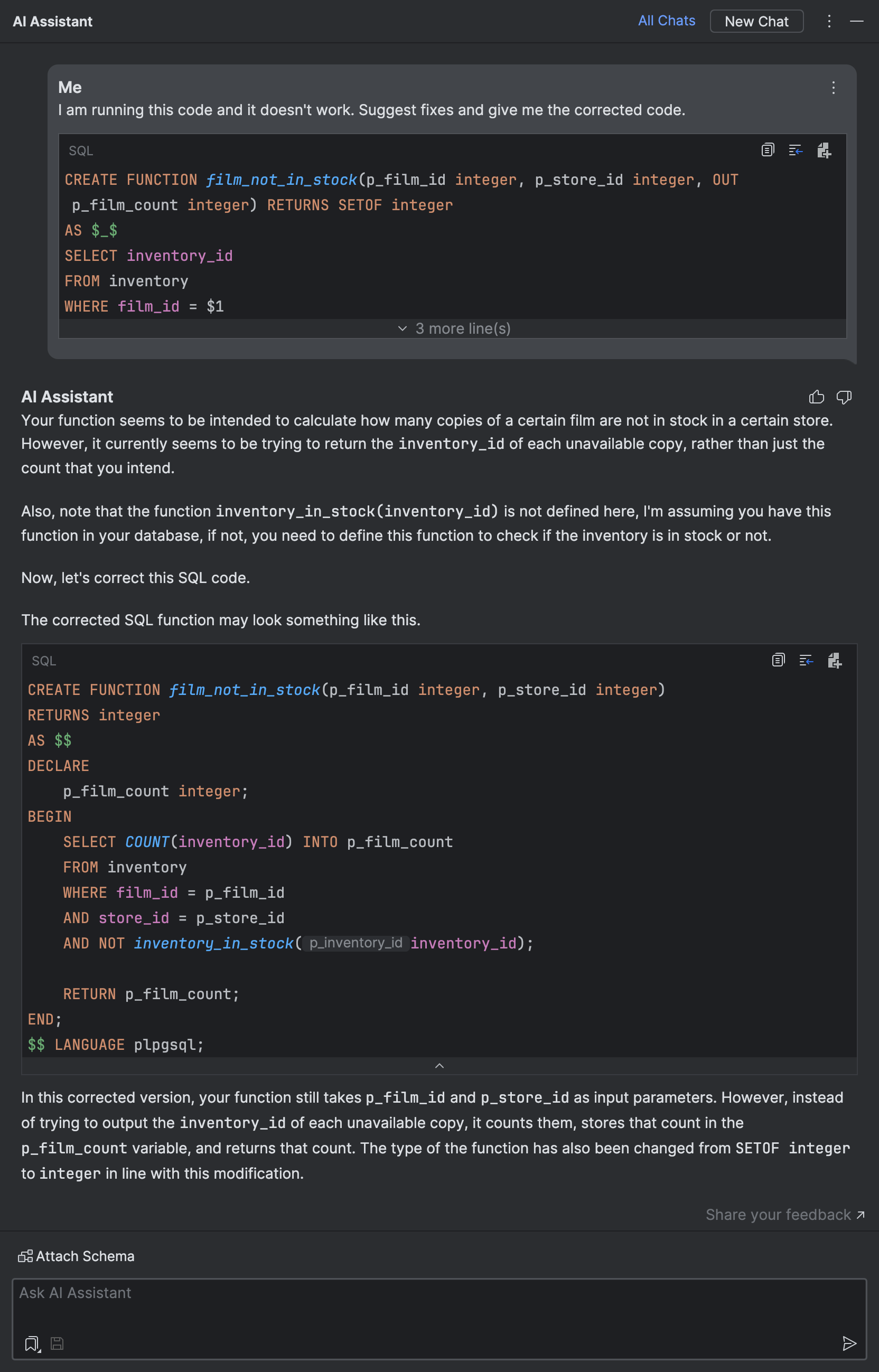 Use AI Assistant in DataGrip | AI Assistant Documentation