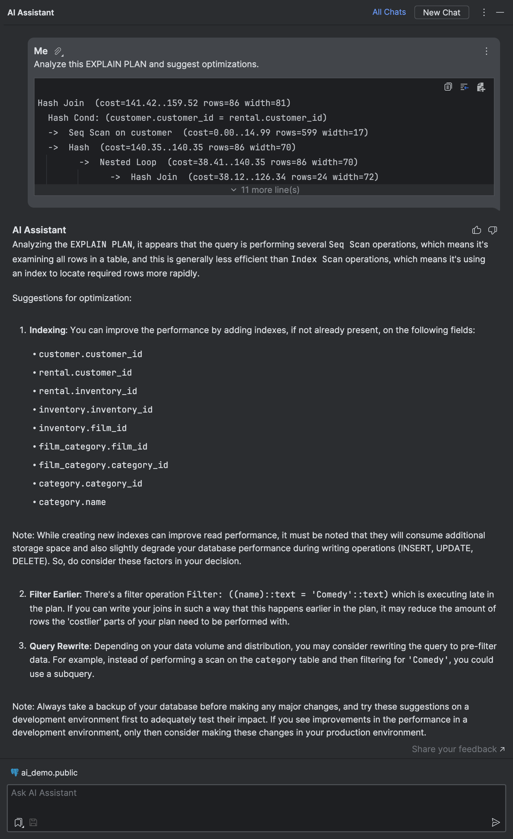 Use AI Assistant in DataGrip | AI Assistant Documentation
