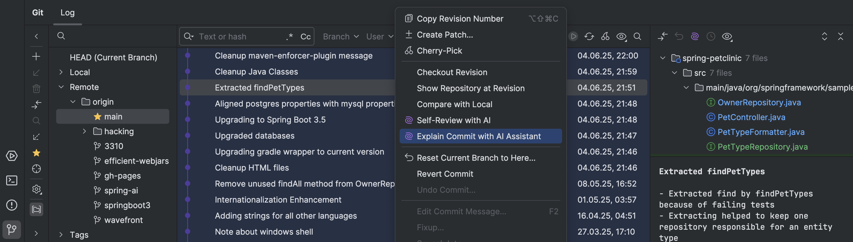 AI in VCS integration | AI Assistant Documentation