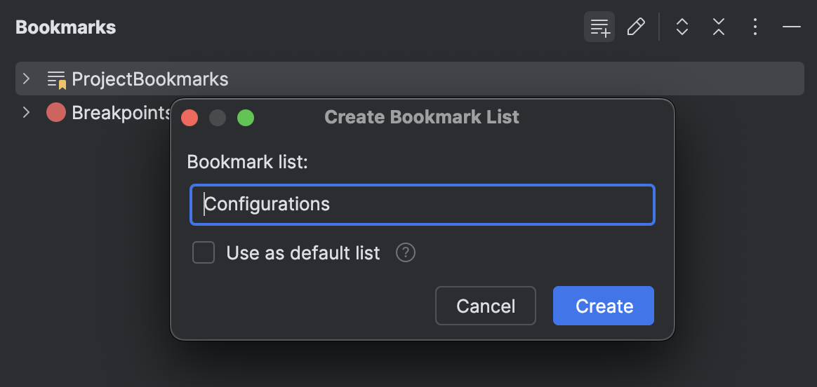 Bookmarks | Aqua Documentation